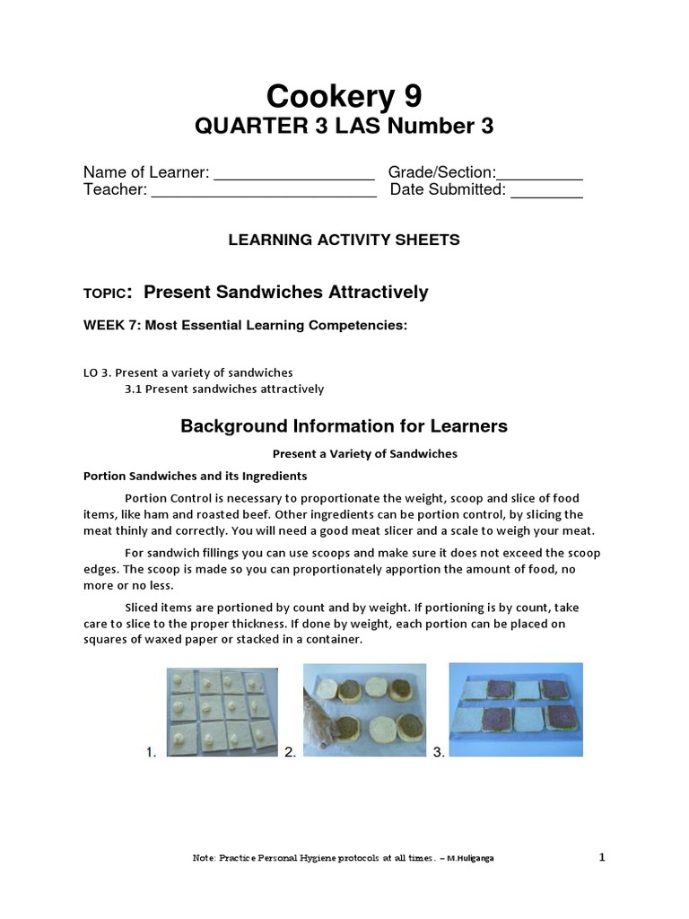 COOKERY 9 Quarter 3 LAS Number 3 | PDF