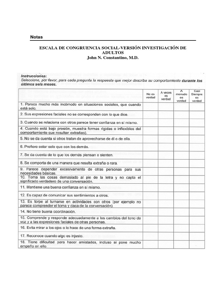 Escala De Respuesta Social SRS-2 Pre-Escolar (De A Años), 47% OFF