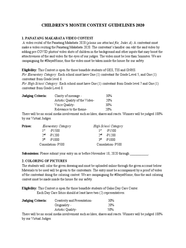 BCPC Online Contest Guidelines | PDF | Communication