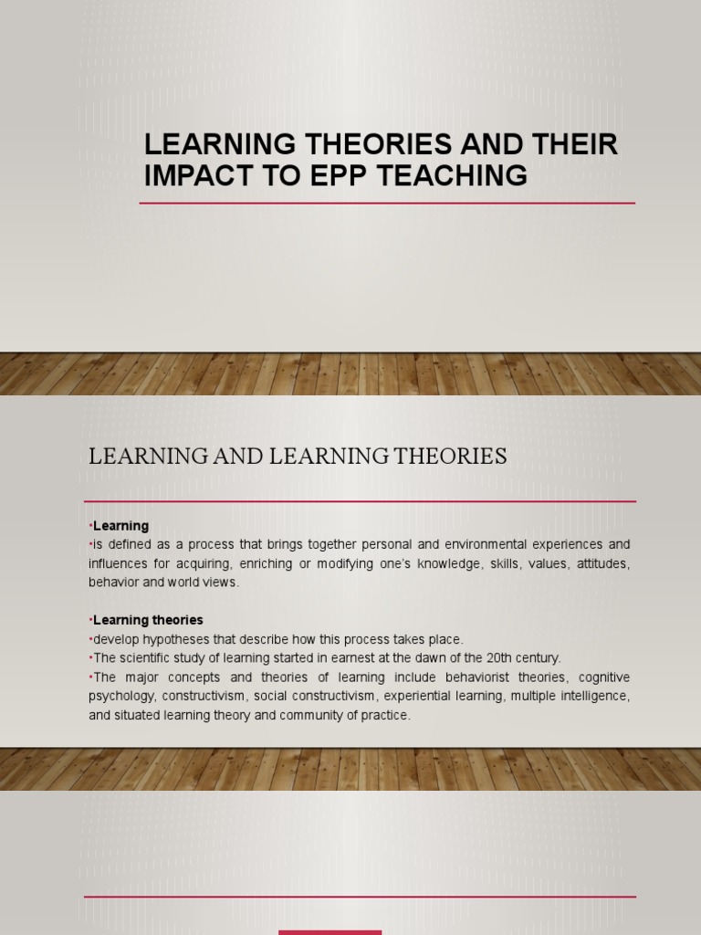 LESSON 2 Learning Theories and Their Impact To EPP Teaching | PDF | Constructivism (Philosophy ...