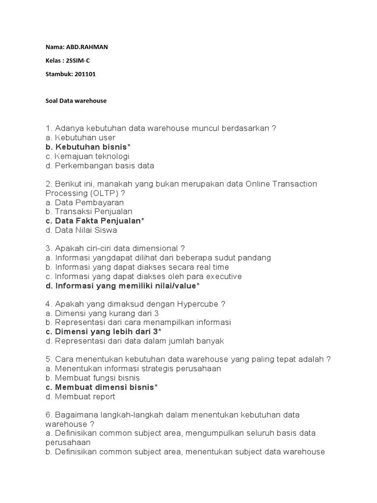 Kebutuhan dan Desain Data Warehouse | PDF | Komputer