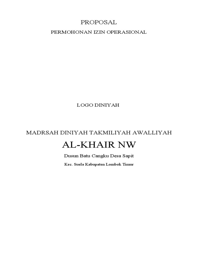 PROPOSAL MDT Izin Operasional | PDF