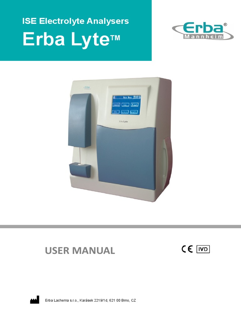 User Manual for the Erba Lyte Electrolyte Analyzer: Instructions for ...