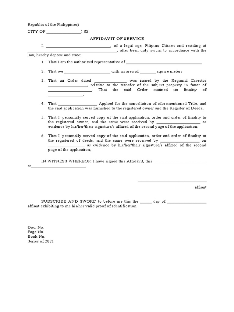 Affidavit of Service | PDF