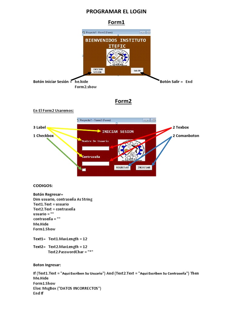 Códigos para El Login - Visual Basic 6.0 | PDF | Informática