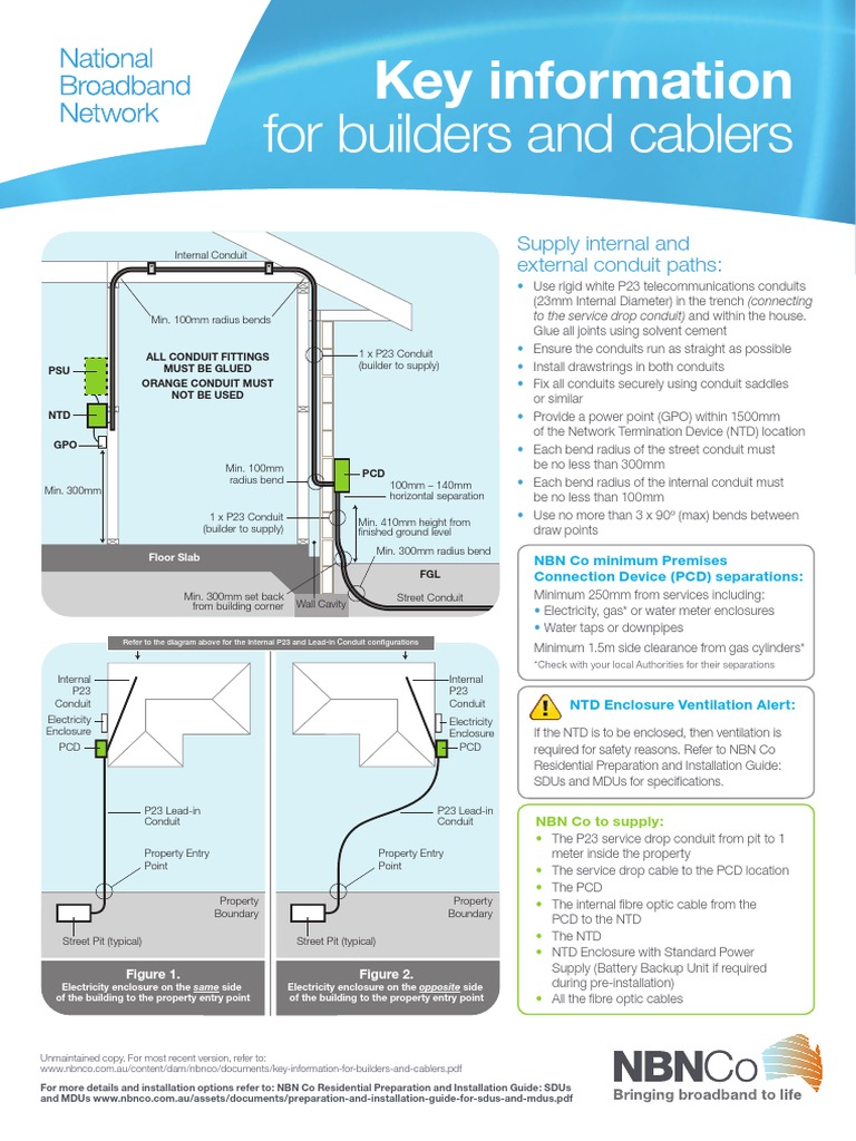 NBN - Key-Information-For-Builders-And-Cablers | PDF ...