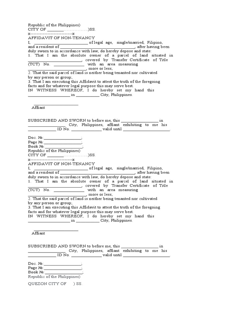 Affidavit of No Debts Liabilities | PDF | Affidavit | Legal Documents