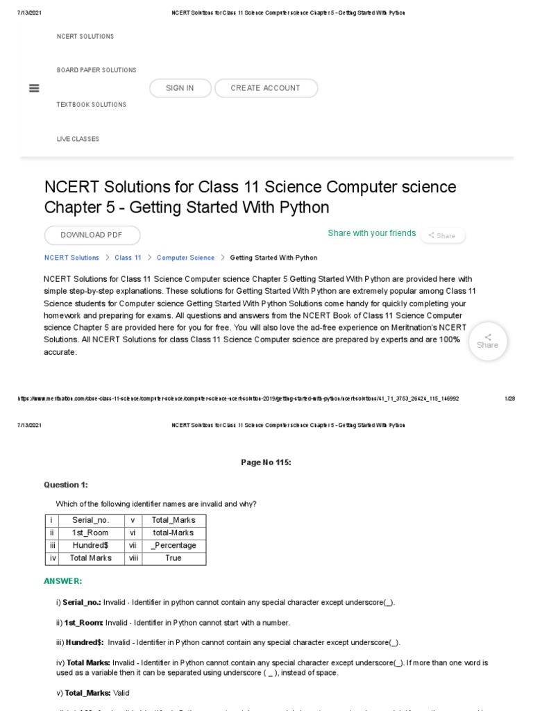 NCERT Solutions For Class 11 Science Computer Science Chapter 5 ...