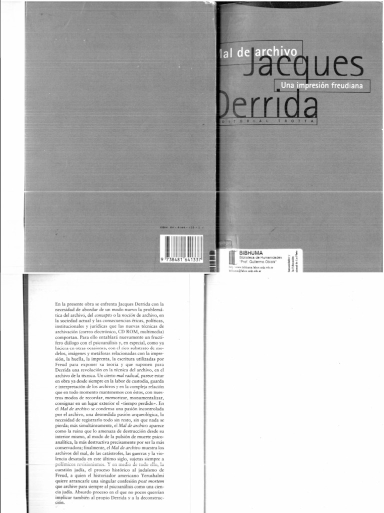 Mal de Archivo - Jacques Derrida | PDF
