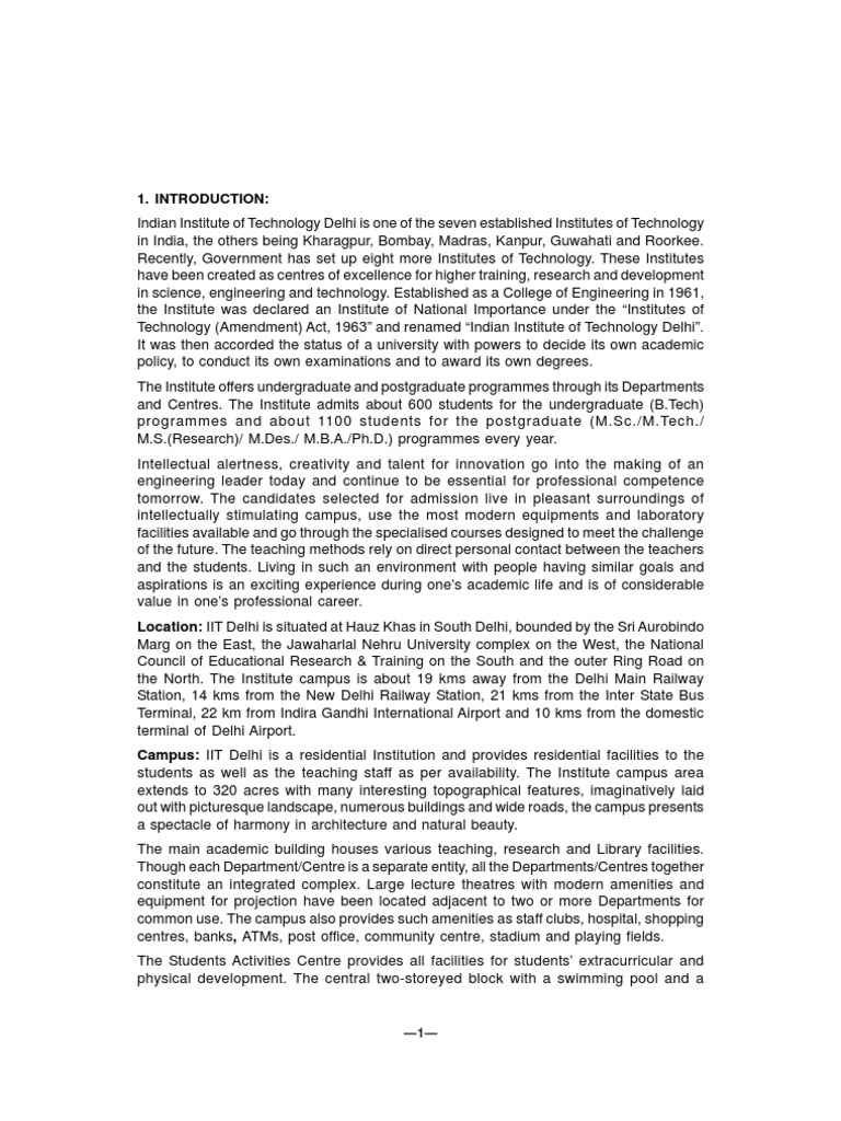 Brochure Iit Delhi | PDF