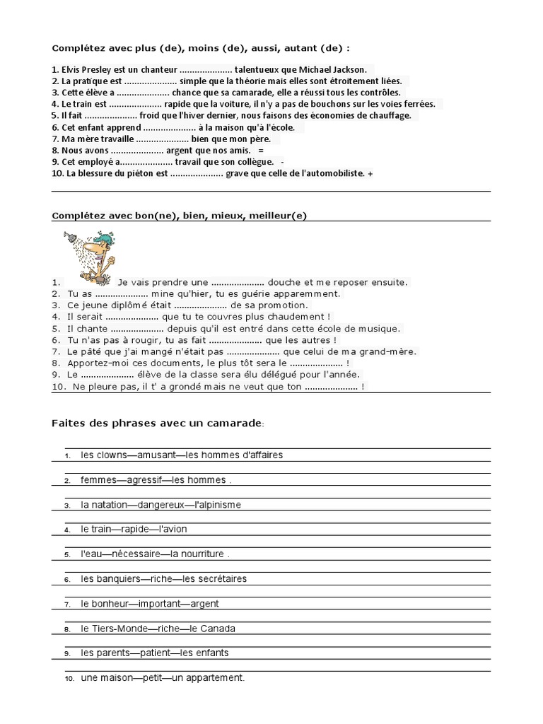 Exercices de comparaison en français | PDF | Arts du langage et discipline