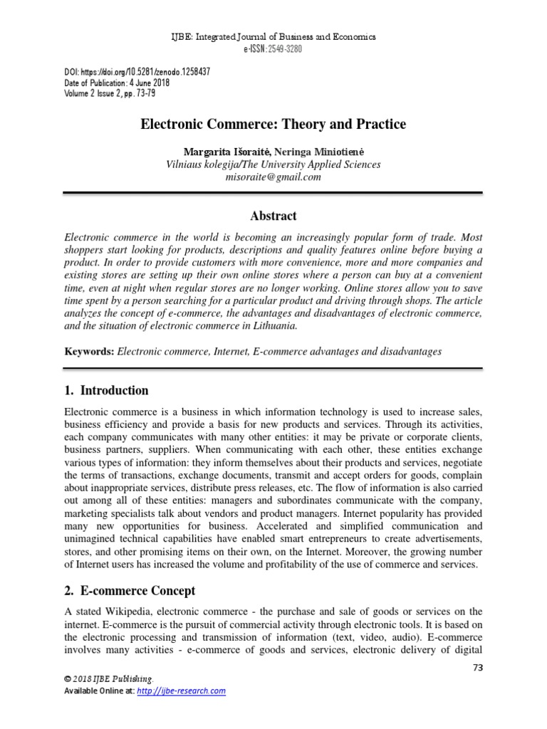Electronic Commerce Theory And Practice Pdf E Commerce Online Shopping