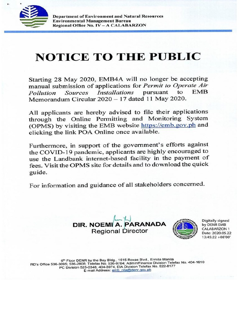 Application Requirements and Supporting Documents for Air Pollution ...