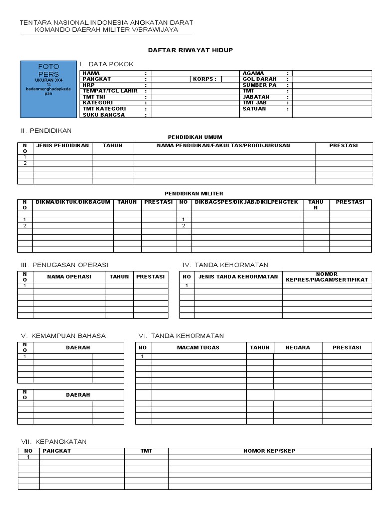 Format RH Terbaru 2019 | PDF