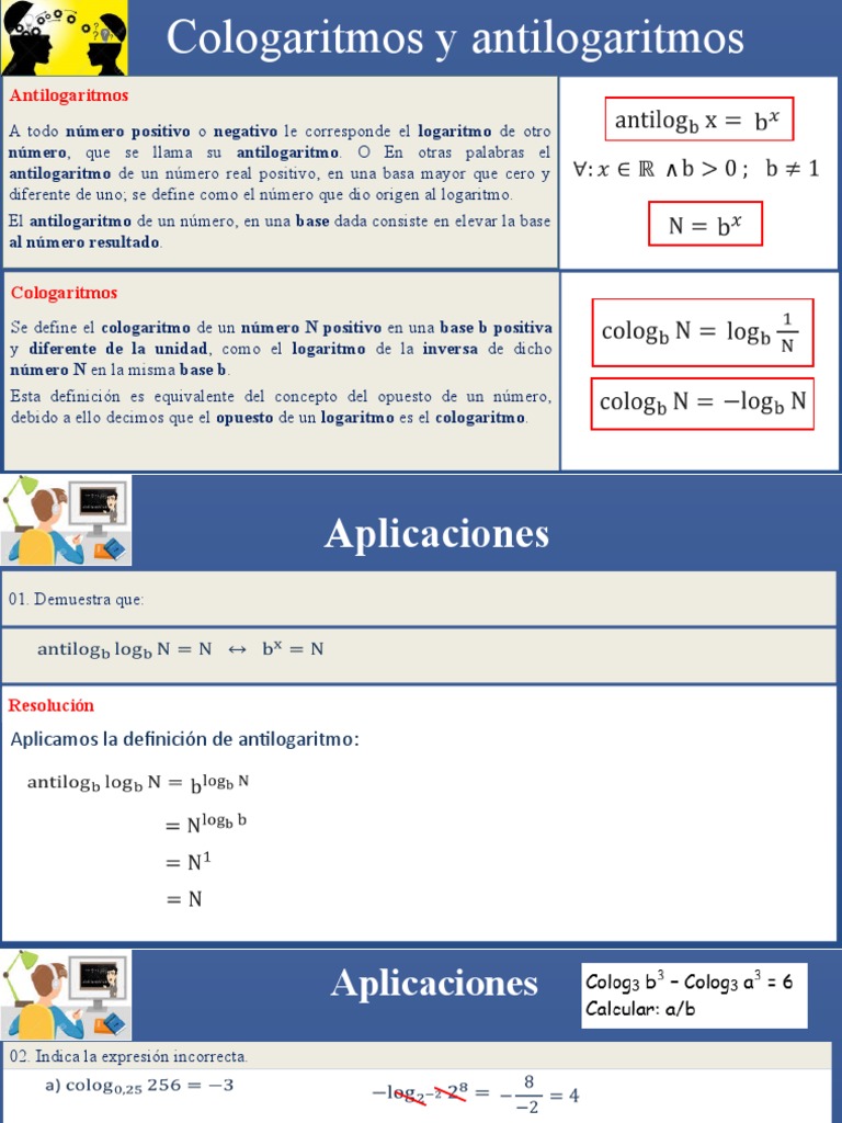Antilogaritmos y Cologaritmos | PDF | Logaritmo | Enseñanza de matemática