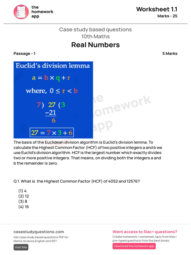 Worksheet For Real Numbers | Pdf