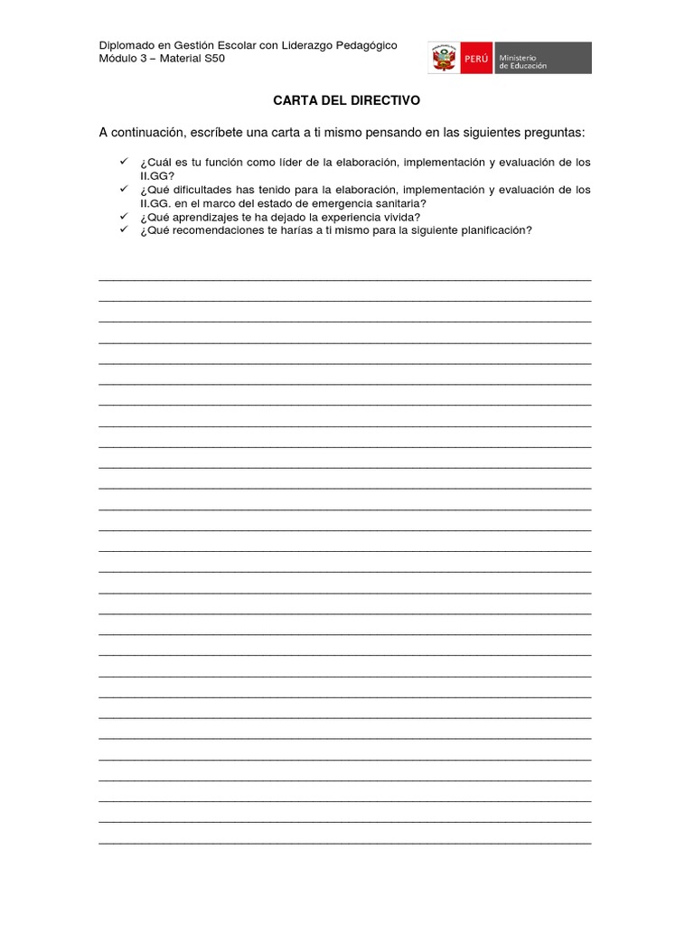 Material 6 - Formato de Carta Del Directivo | PDF | Pedagogía | Enseñando