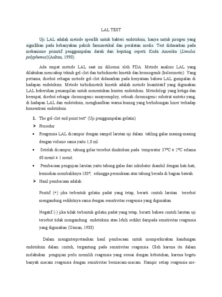 Lal Test Tugas | PDF