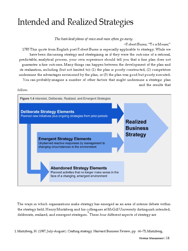Intended and Realized Strategies | PDF | Strategic Management ...