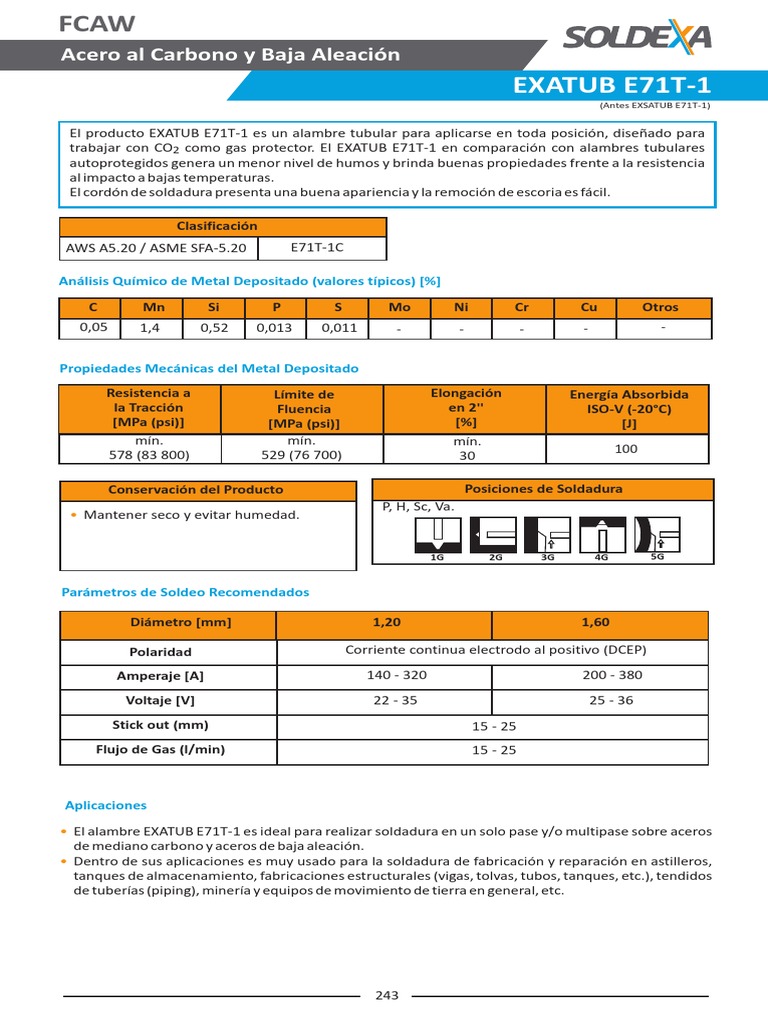 Exatub E71t-1 | PDF | Soldadura | Construcción