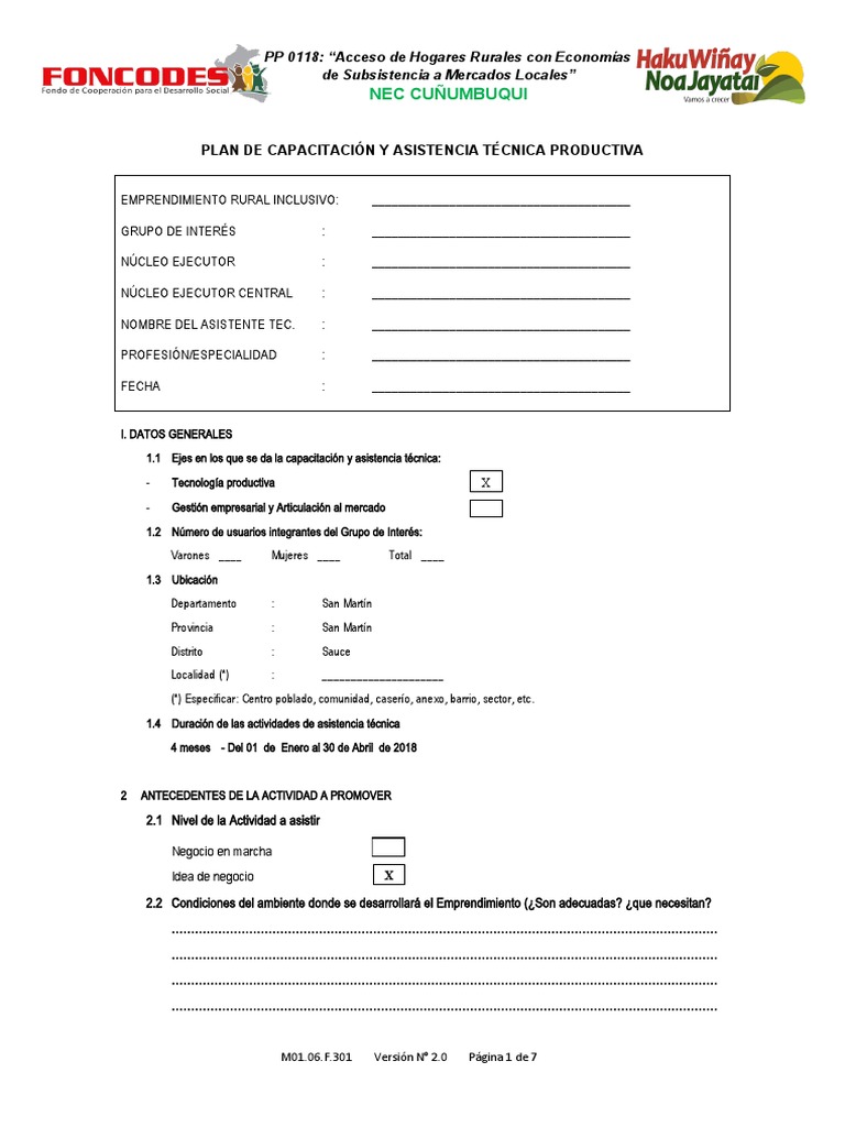 ANEXO N 4 PLAN DE CAPACITACIÓN ATP y ATEC - Definitivo | Descargar ...
