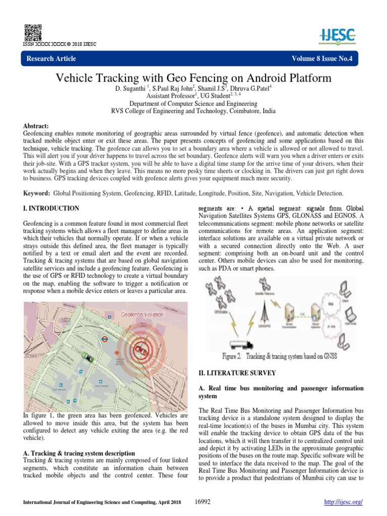 .Vehicle Tracking With Geo Fencing On Android Platform | PDF | Global ...
