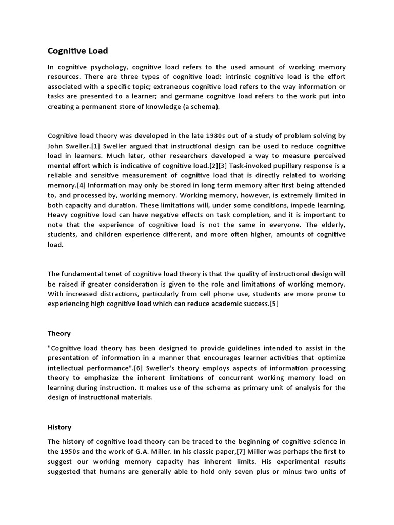 Cognitive Load | PDF