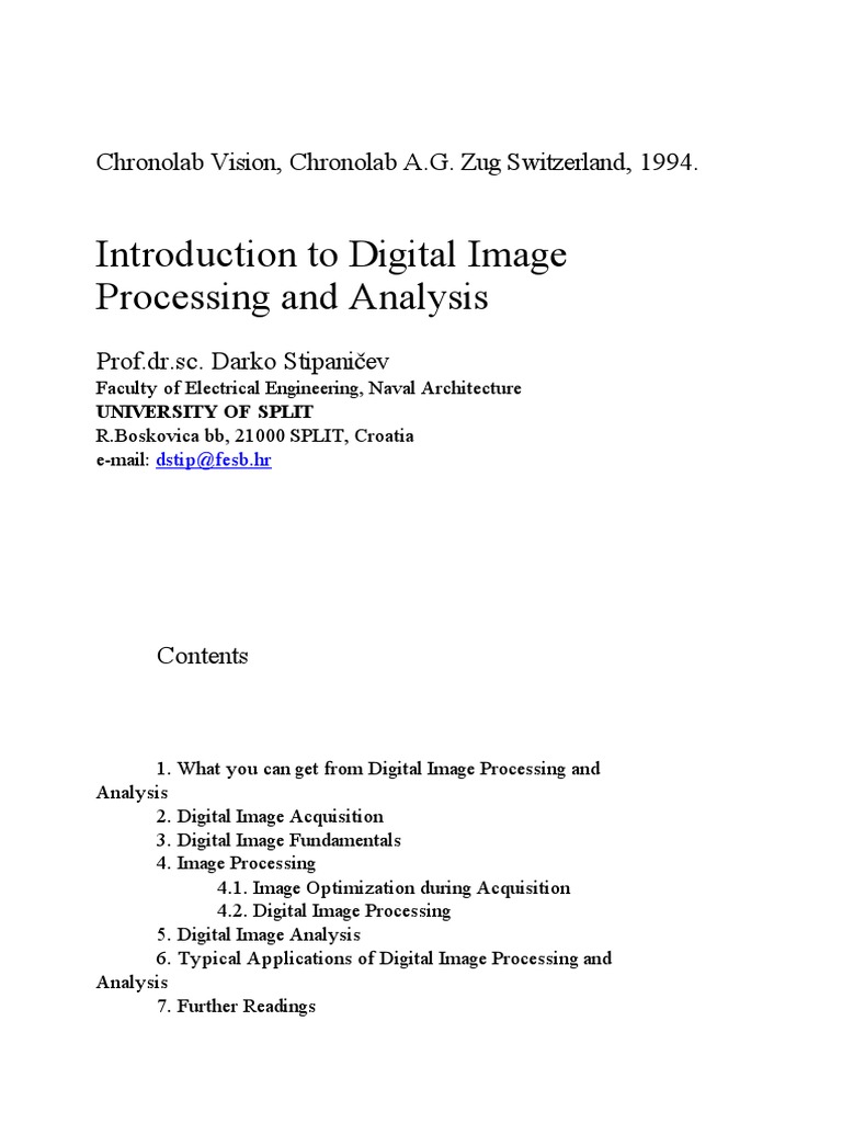 Introduction To Digital Image Processing and Analysis: Chronolab Vision ...