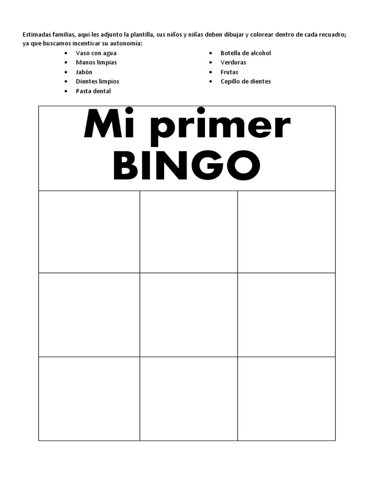 Bingo Plantilla 1 133611356 | PDF