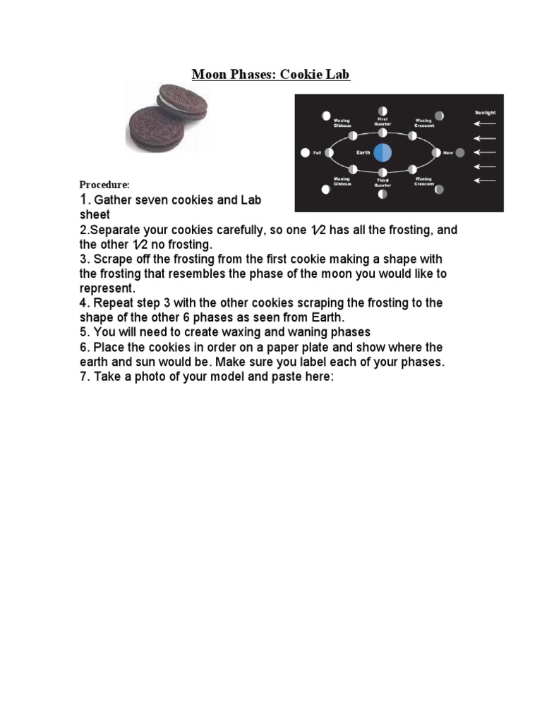 Moon Phases: Cookie Lab: Procedure | PDF