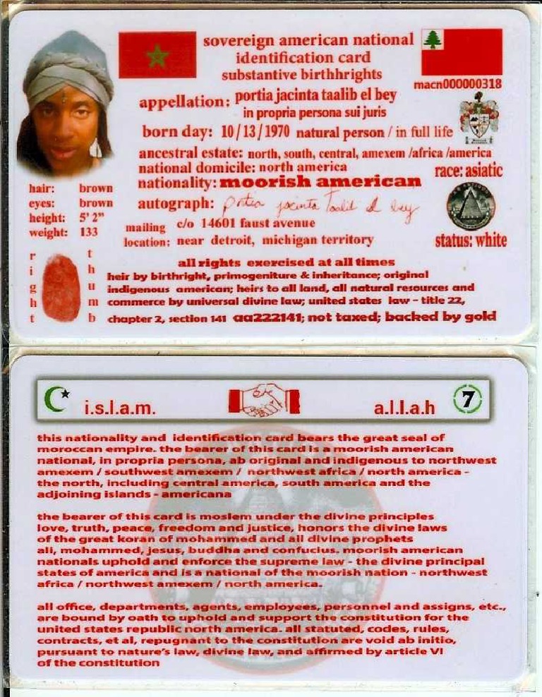Red Moorish American Id | PDF