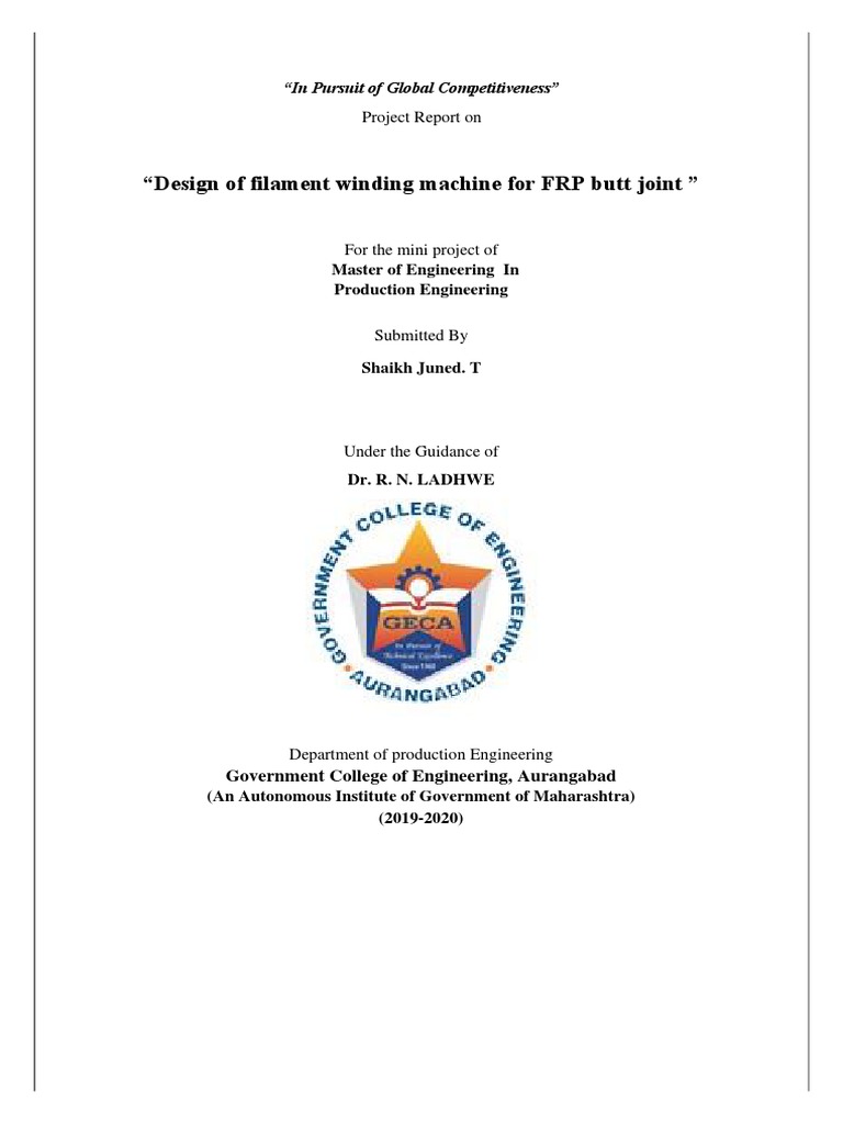 M.Tech Mini Project Report | PDF | Composite Material | Fibre ...