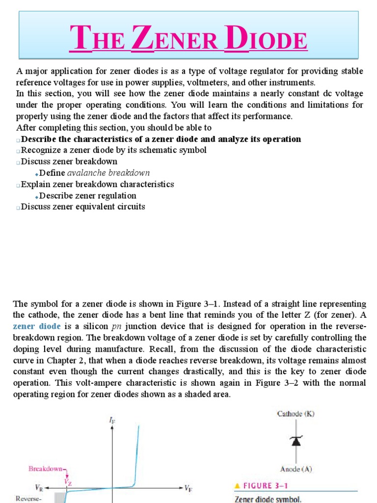 Zenner Diode | PDF | Diode | P–N Junction