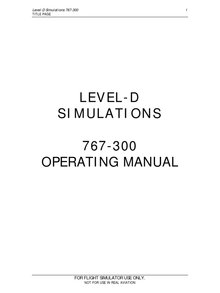 Level-D Simulations: 767-300 Operating Manual | PDF | Cockpit | Menu ...