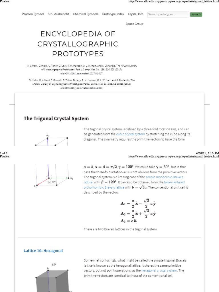 Trigonal Lattice - HTML | PDF | Crystal Structure | Euclidean Geometry