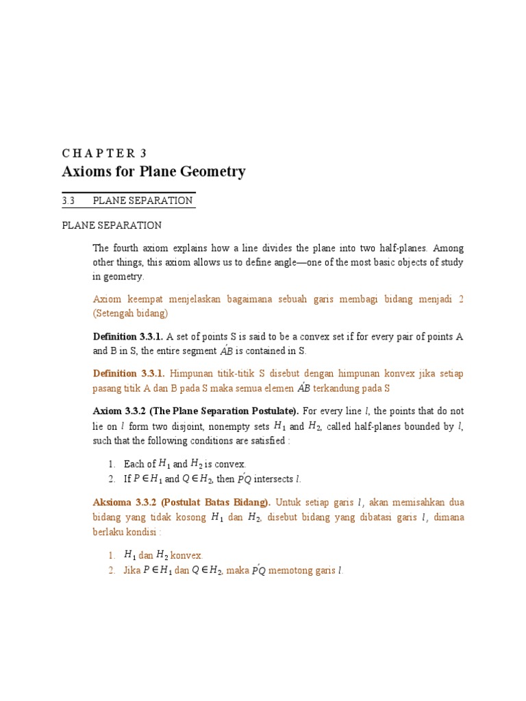The Plane Separation Postulate: Defining Half-Planes and the Properties ...