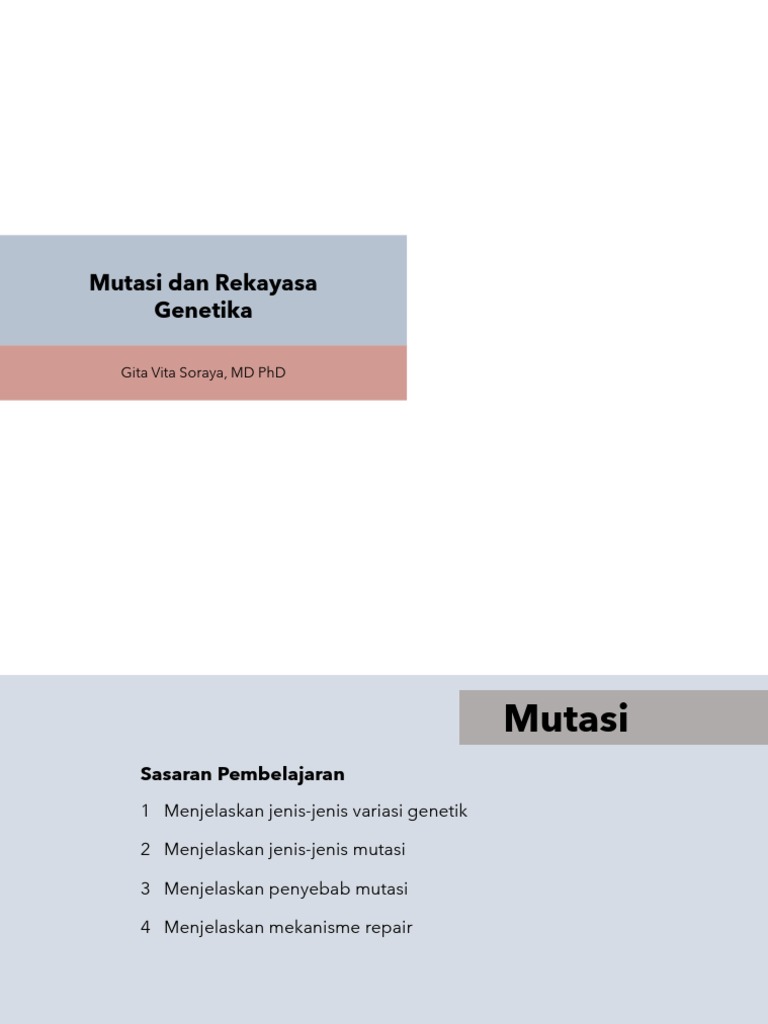 Biokimia Mutasi Dan Rekayasa Gen | PDF | Viral Vector | Mutagenesis