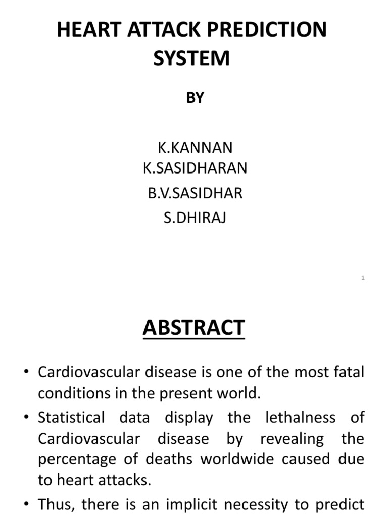 Heart Attack Prediction System: K.Kannan K.Sasidharan B.V.Sasidhar S.Dhiraj | PDF | Cluster ...