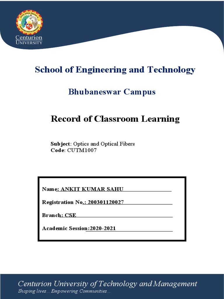 OPTICS LEARNING Record | PDF | Optical Fiber | Mirror OPTICS LEARNING Record | PDF | Optical Fiber | Mirror