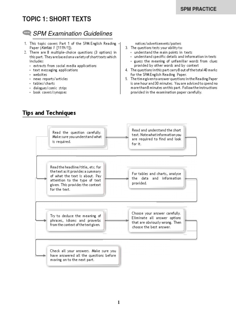 Topic 1: Short Texts: SPM Examination Guidelines | PDF | Voyager ...