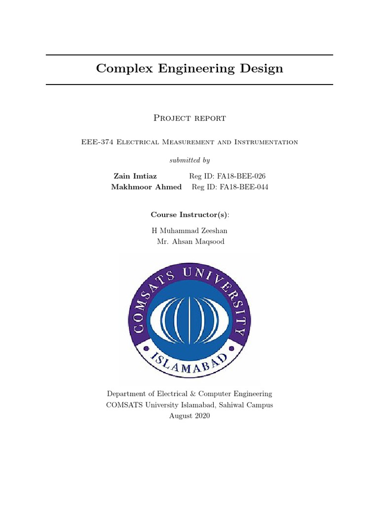 Complex Engineering Design: Project Report | PDF | Machines ...