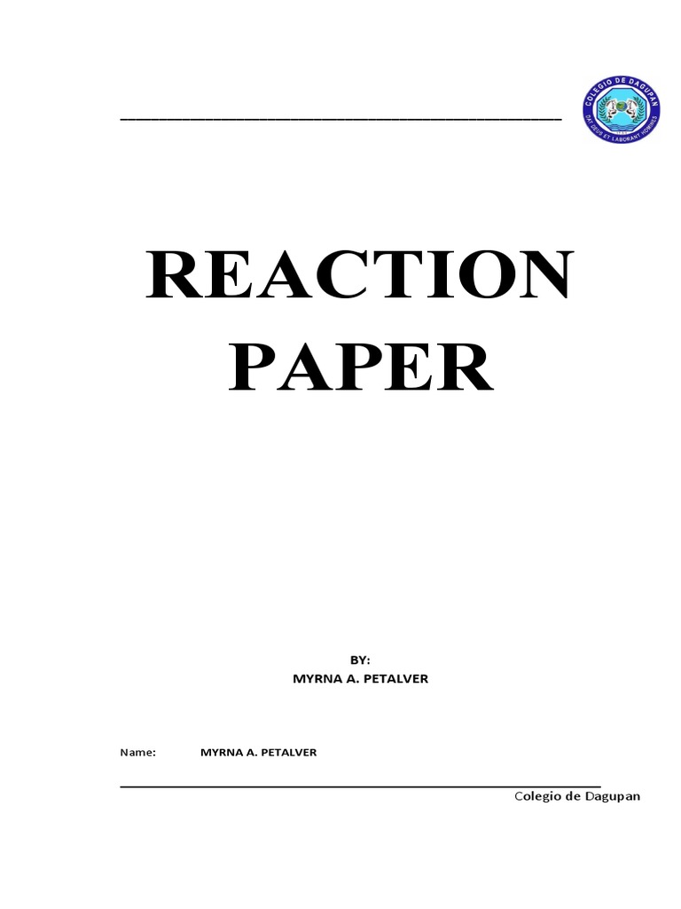 Reaction Paper: Name | PDF | Thesis | Methodology