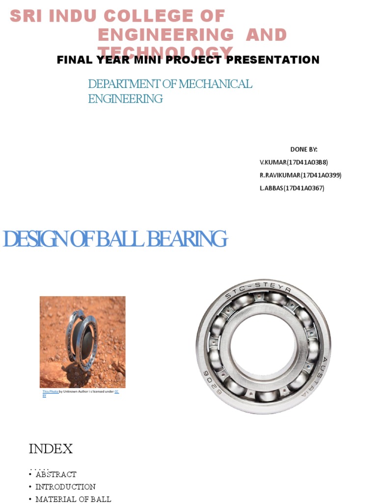 Department of Mechanical Engineering: Final Year Mini Project ...