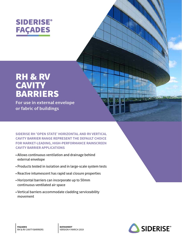 Siderise RH & RV Cavity Barriers Guide | PDF | Wall | Building