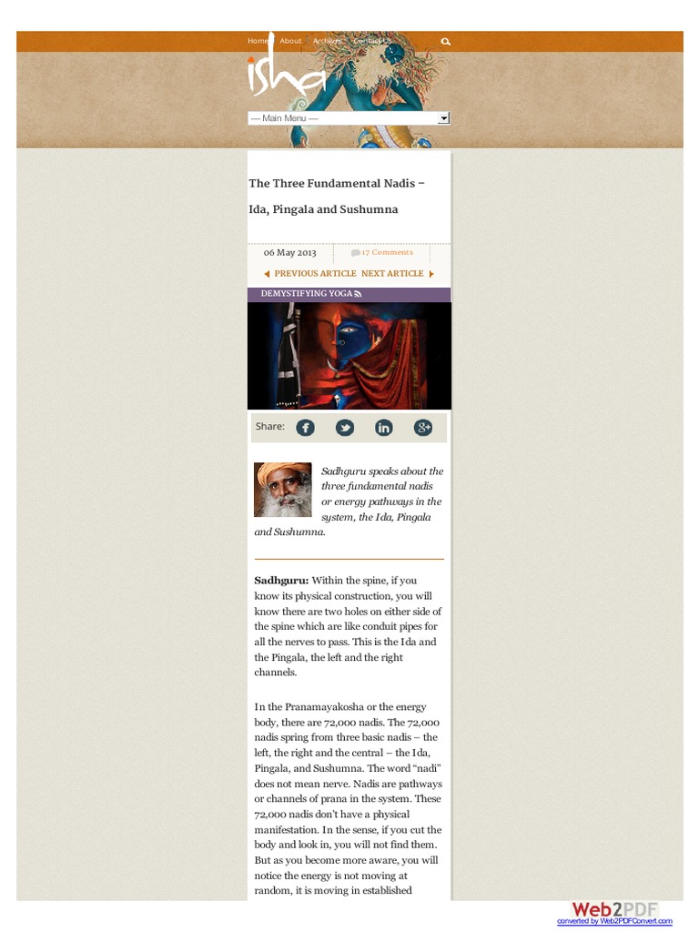The Three Fundamental Nadis | PDF | Self-Improvement | Science ...