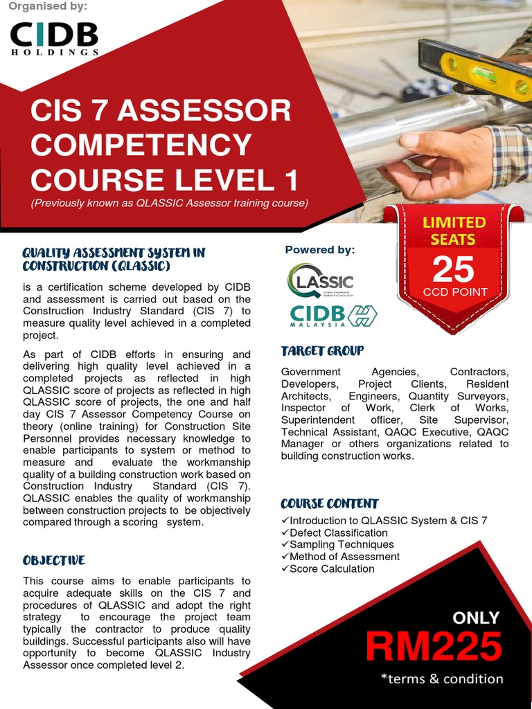Cis 7 Assessor Competency Course Level 1: Quality Assessment System in ...