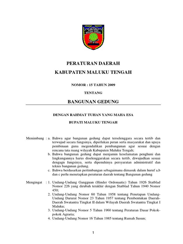 PERDA BG Maluku Tengah | PDF