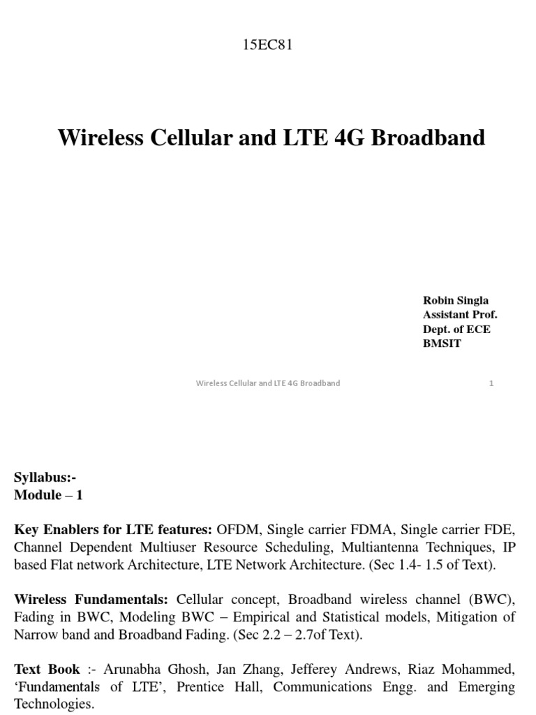 LTE 4G Broadband Wireless Overview | PDF | Orthogonal Frequency ...