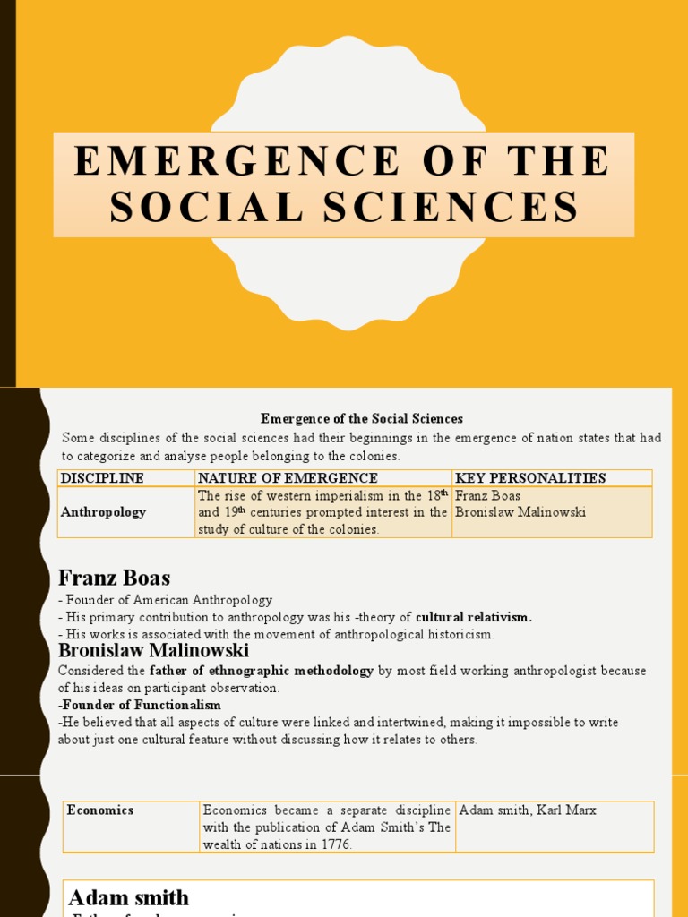 Emergence of The Social Sciences | PDF | Demography | Sociology
