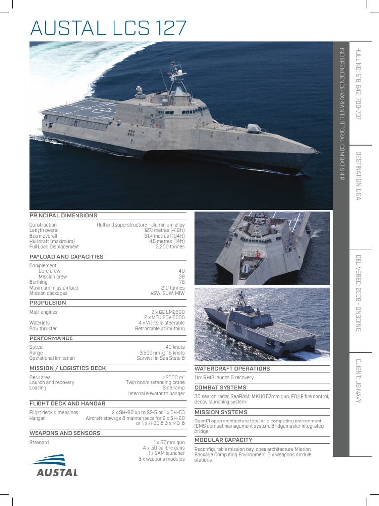 Austal LCS 127 Data Sheet | PDF | Ships | Warships